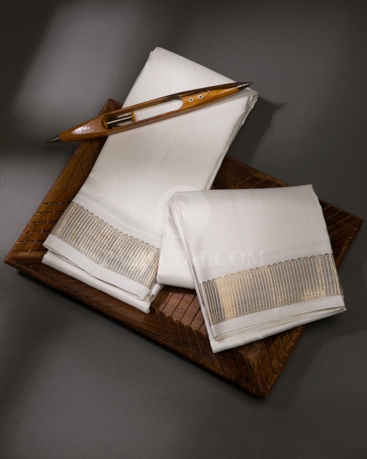 Cream Pure Silk Dhoti and Angavastra - V3 – Pashudh Sarees