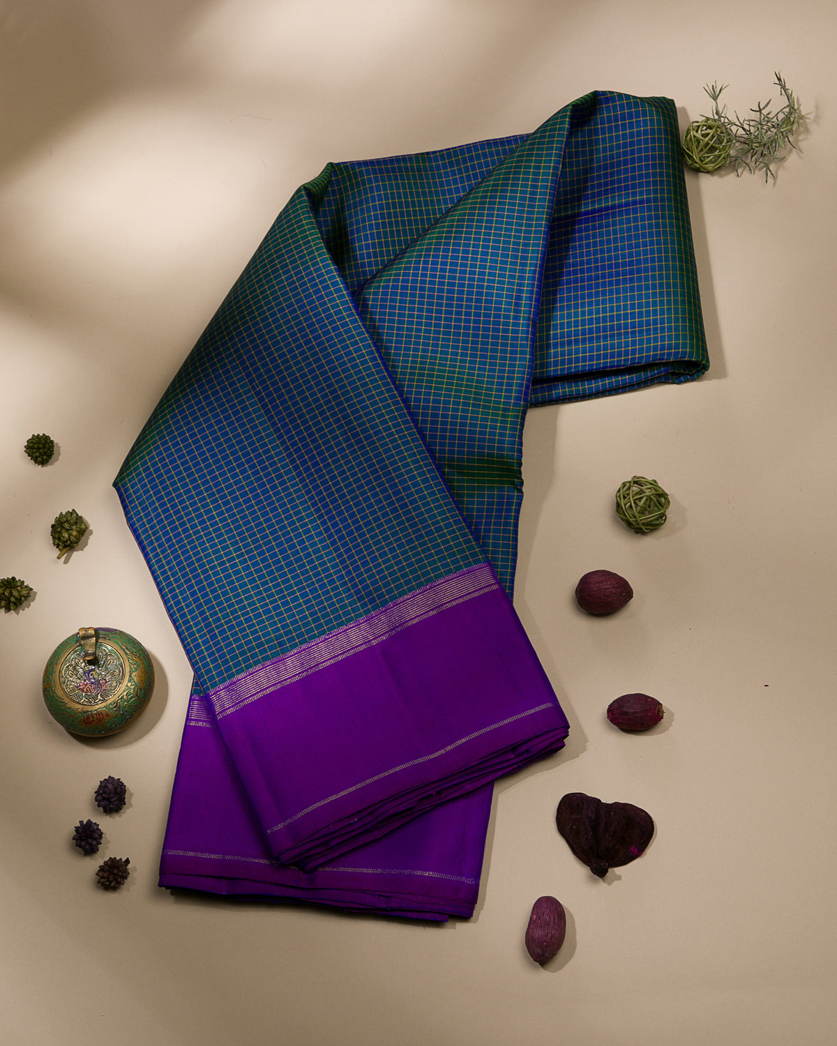 Ramar Green And Violet Workwear Kanjivaram Silk Saree - KF3 – Pashudh ...