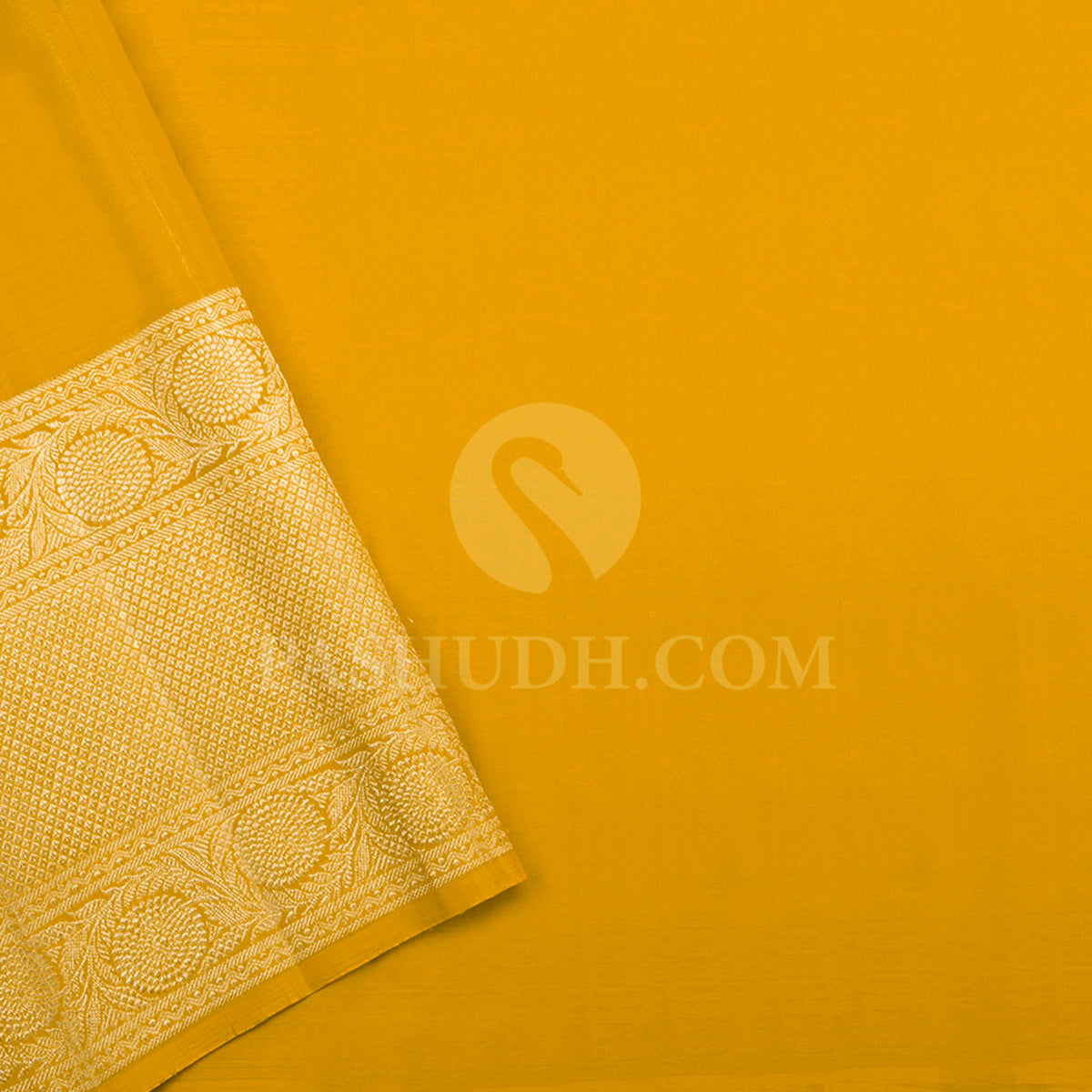 Muhurtham Yellow Pure Kanjivaram Handwoven Silk Saree with Subtle Gold ...
